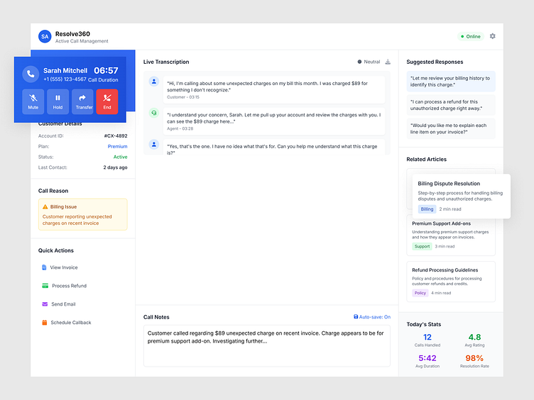 Resolve360 – Resolve Smarter, Assist Faster by RP UXCollab on Dribbble