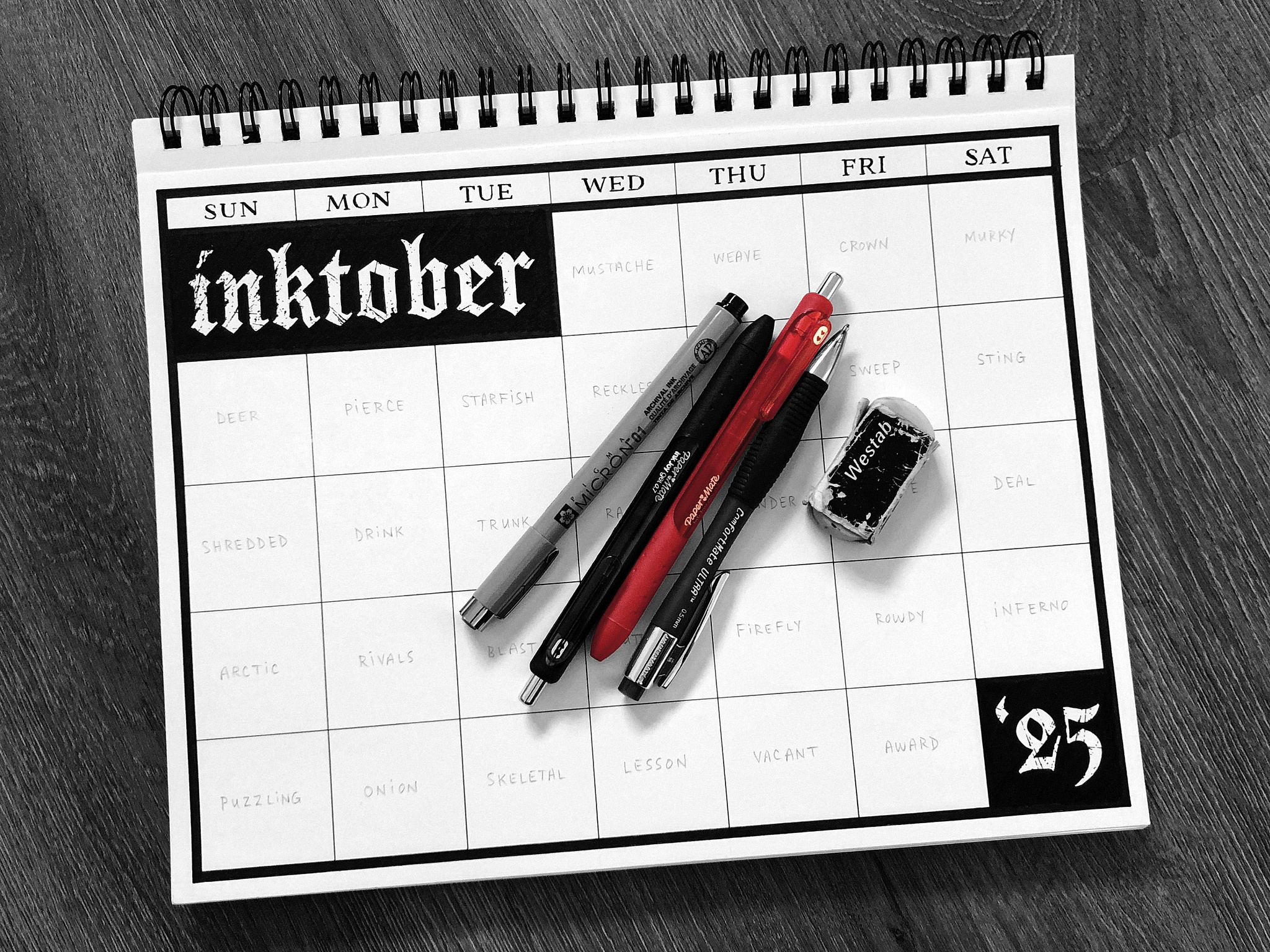 (mini) Inktober 2025 by Benjamin Thompson on Dribbble