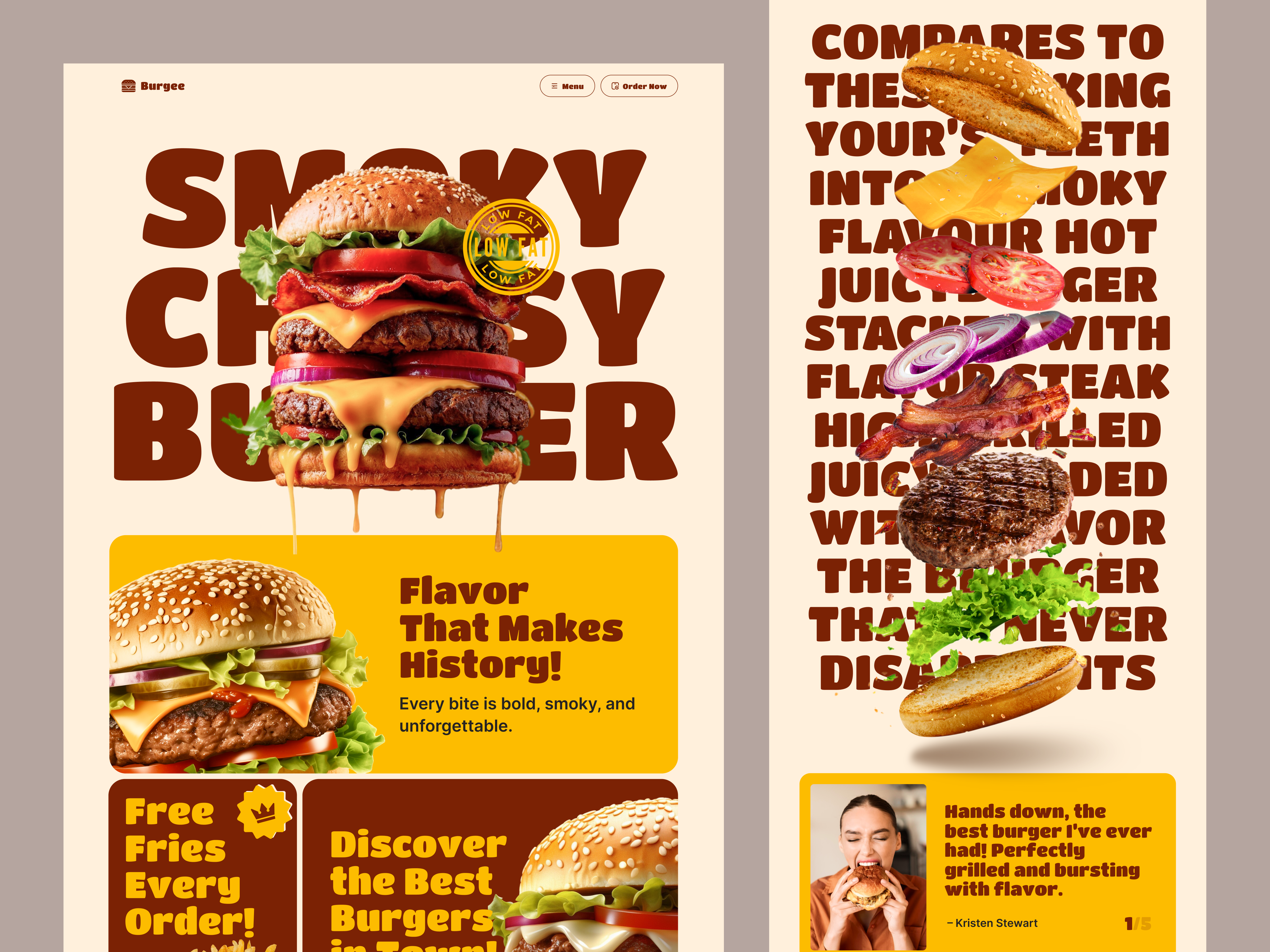 Fast Food Website Design – Burger Chain UI/UX Concept by Peno Web for ...