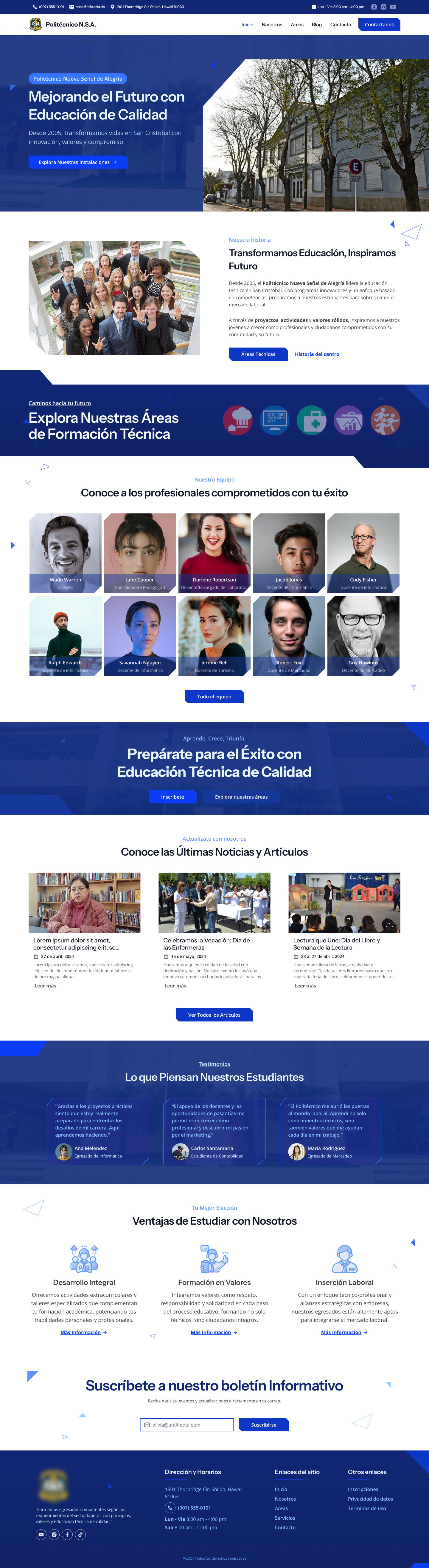 PNSA Website - Modern High School Website Design by Diroche Studio on ...