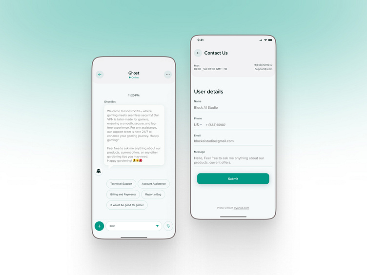 Contacts & support pages Mobile by BlockAI Studio on Dribbble