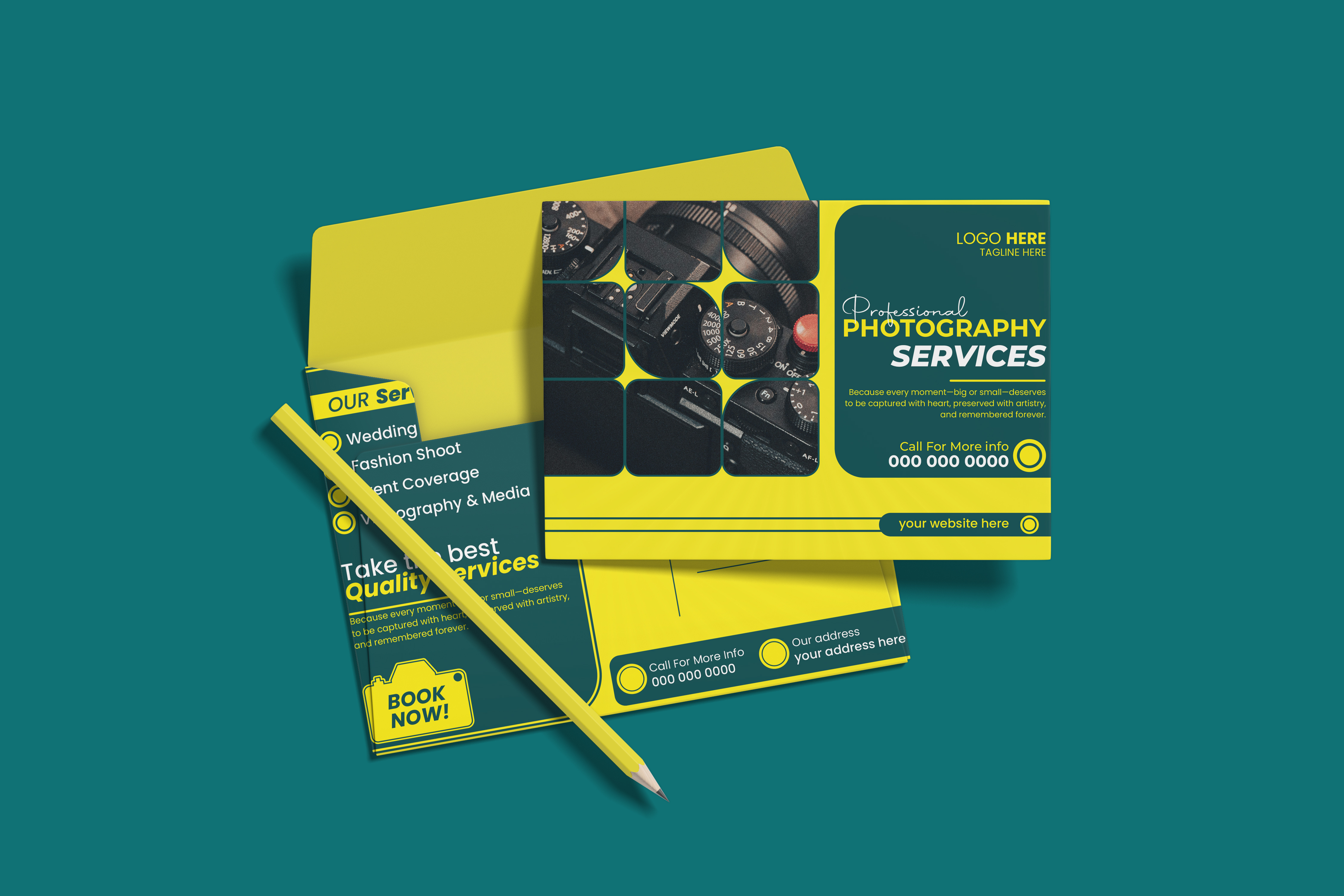 Creative modern photography agency postcard design by Rahul Deb Nath on Dribbble