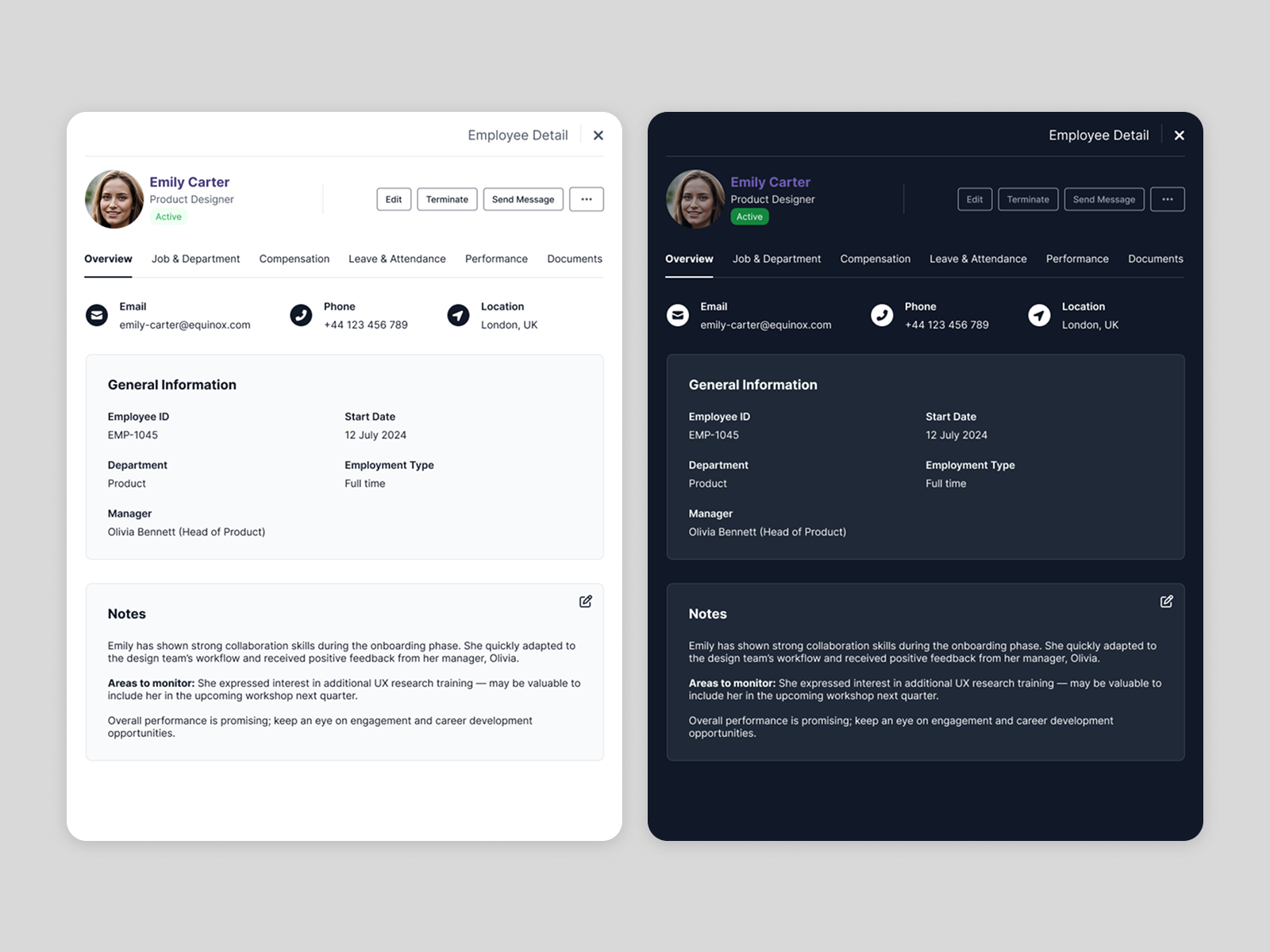 Employee Overview & Details (Modern HR Dashboard) by Alper Halıcı on ...