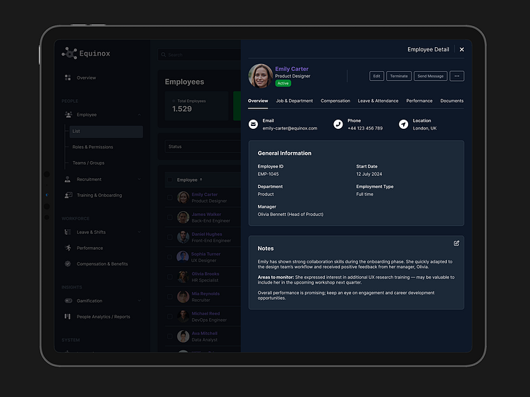 Employee Overview & Details (Modern HR Dashboard) by Alper Halıcı on ...