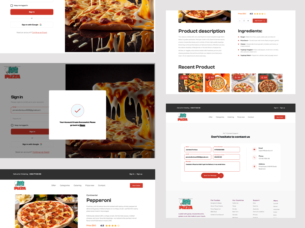 Pizza Restaurant Website by Jannatul Ferdous on Dribbble