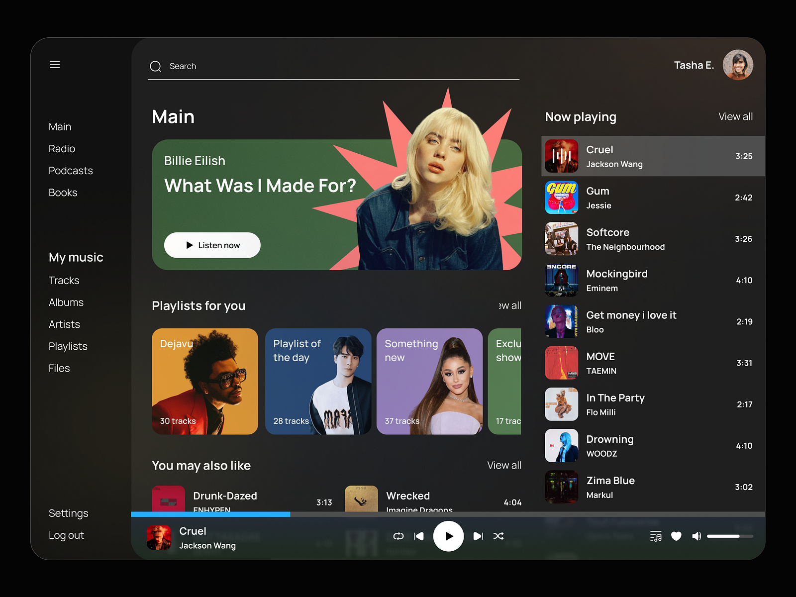 Music Player Web App by Natasha Osipova on Dribbble