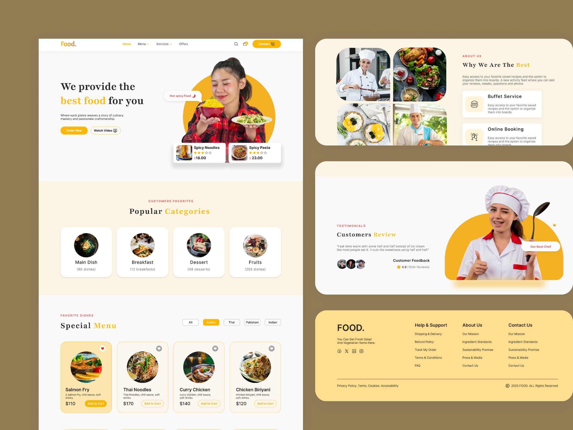 Food Website UI by Nusrat Jahan on Dribbble