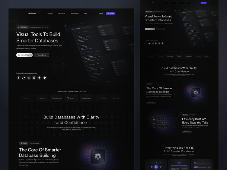 Hexora - Database Builder Landing Page by Judha Maygustya 🏄🏻‍♂️ for ...