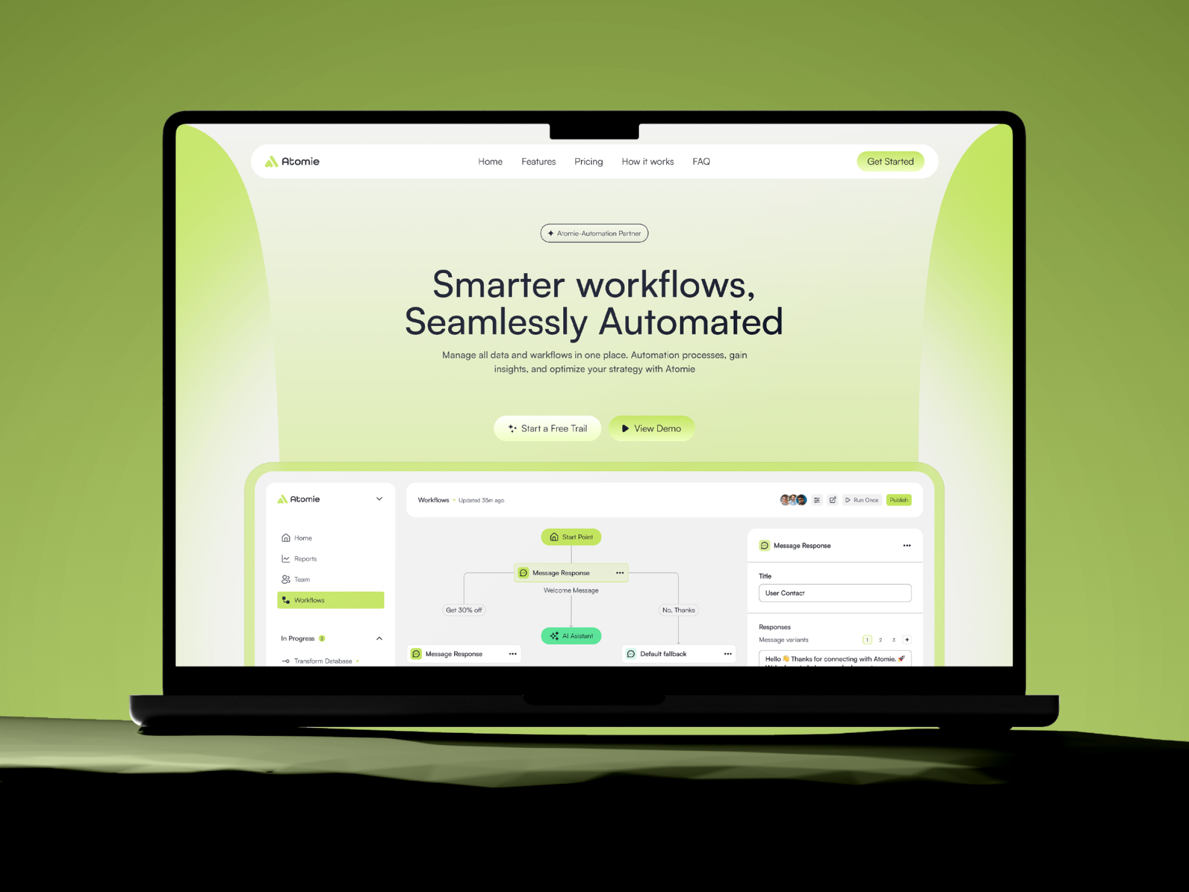 Atomie™ – AI Automation Landing Page by BayFi UI/UX® for BayFi® on Dribbble