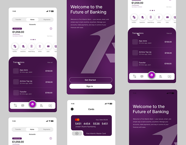 First Atlantic Bank Mobile App UI by Joseph Okyere Nyampong on Dribbble