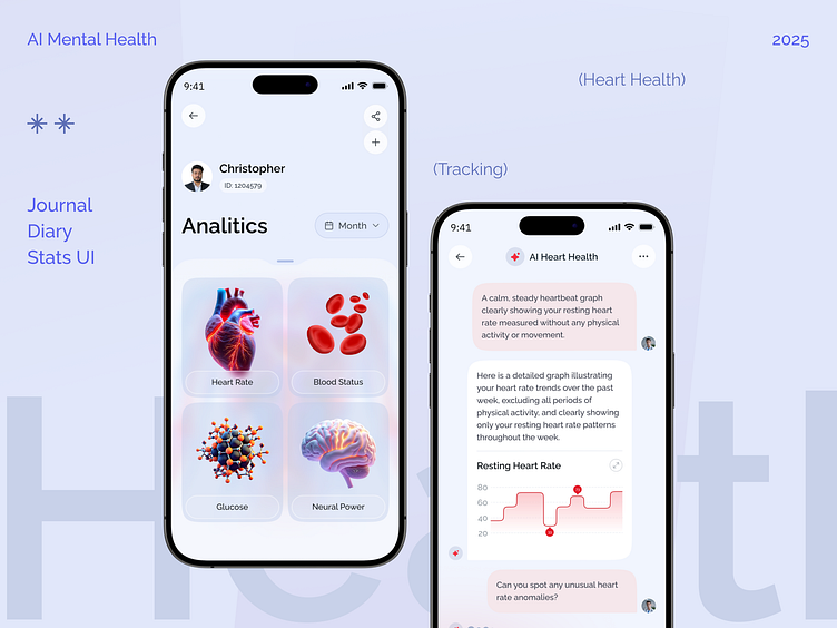 AI Mental Health & Wellness App - Smart Assistant UI/UX Design by ...