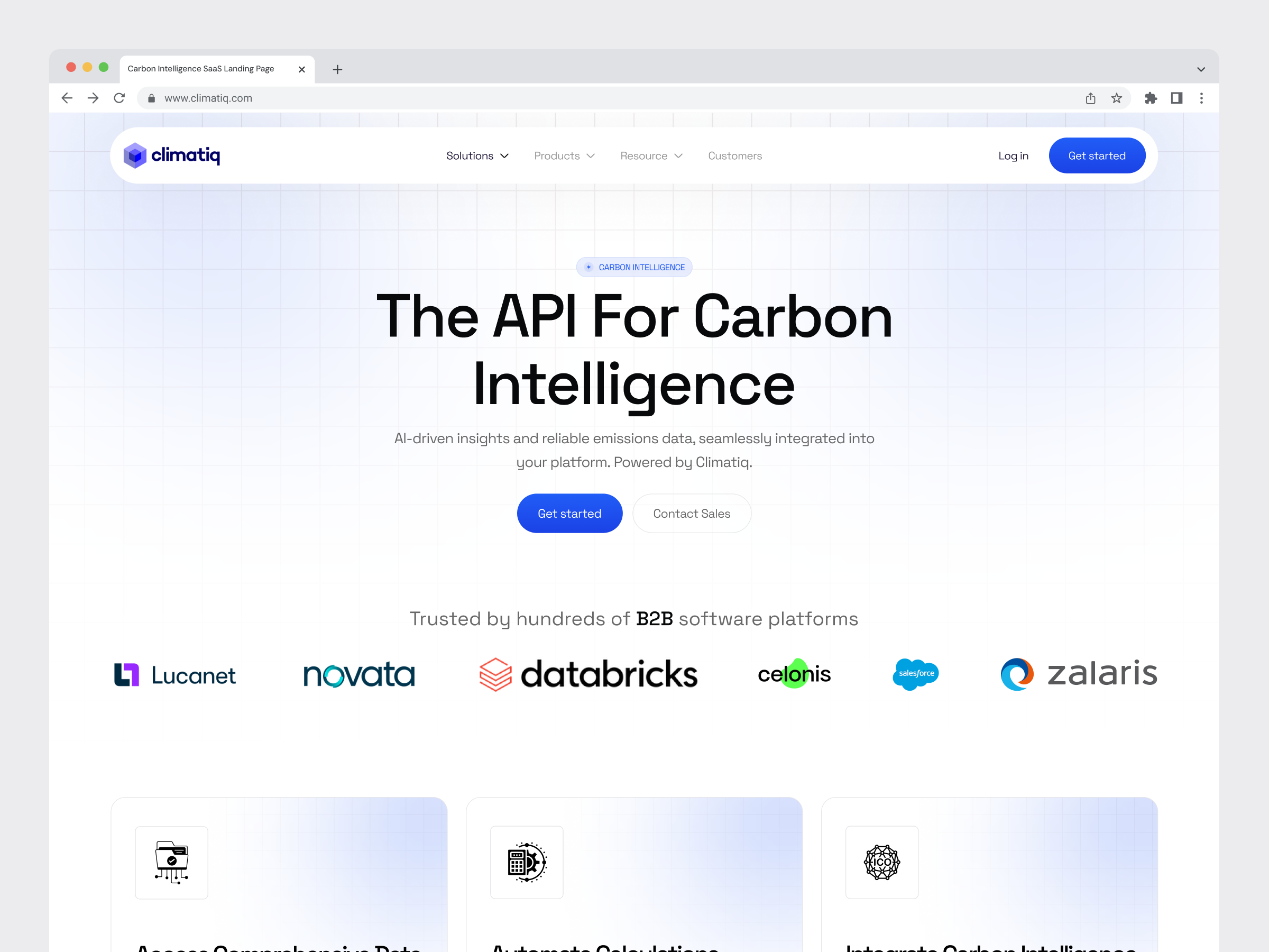 Carbon Intelligence SaaS Landing Page by Riazul Islam on Dribbble