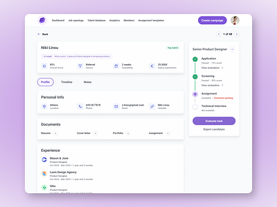 Browse thousands of Candidate Page images for design inspiration | Dribbble