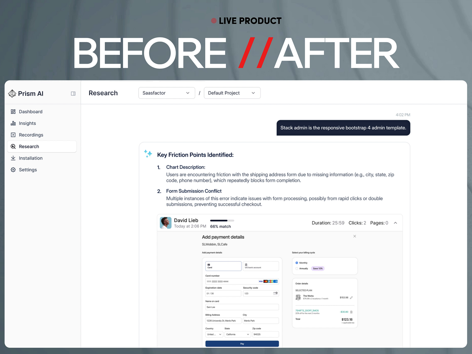 Prism AI Interface Redesign by Mafruh Faruqi for Saasfactor on Dribbble