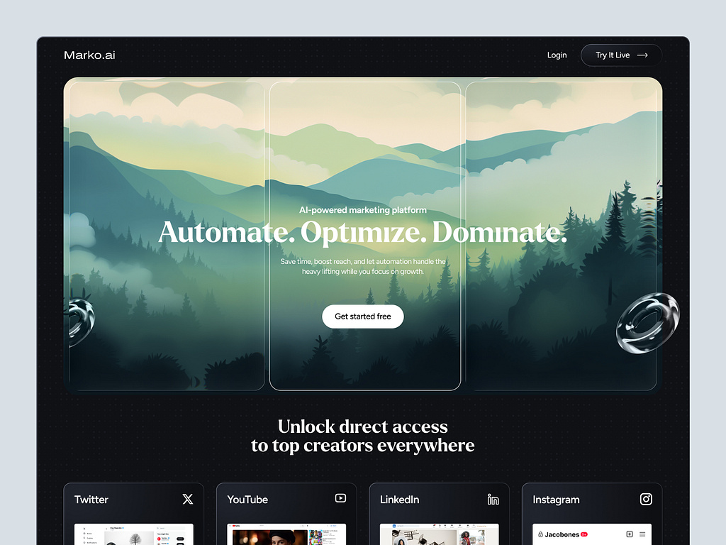 Marko Ai – AI Native Marketing Automation Header | SaaS by Subash ...