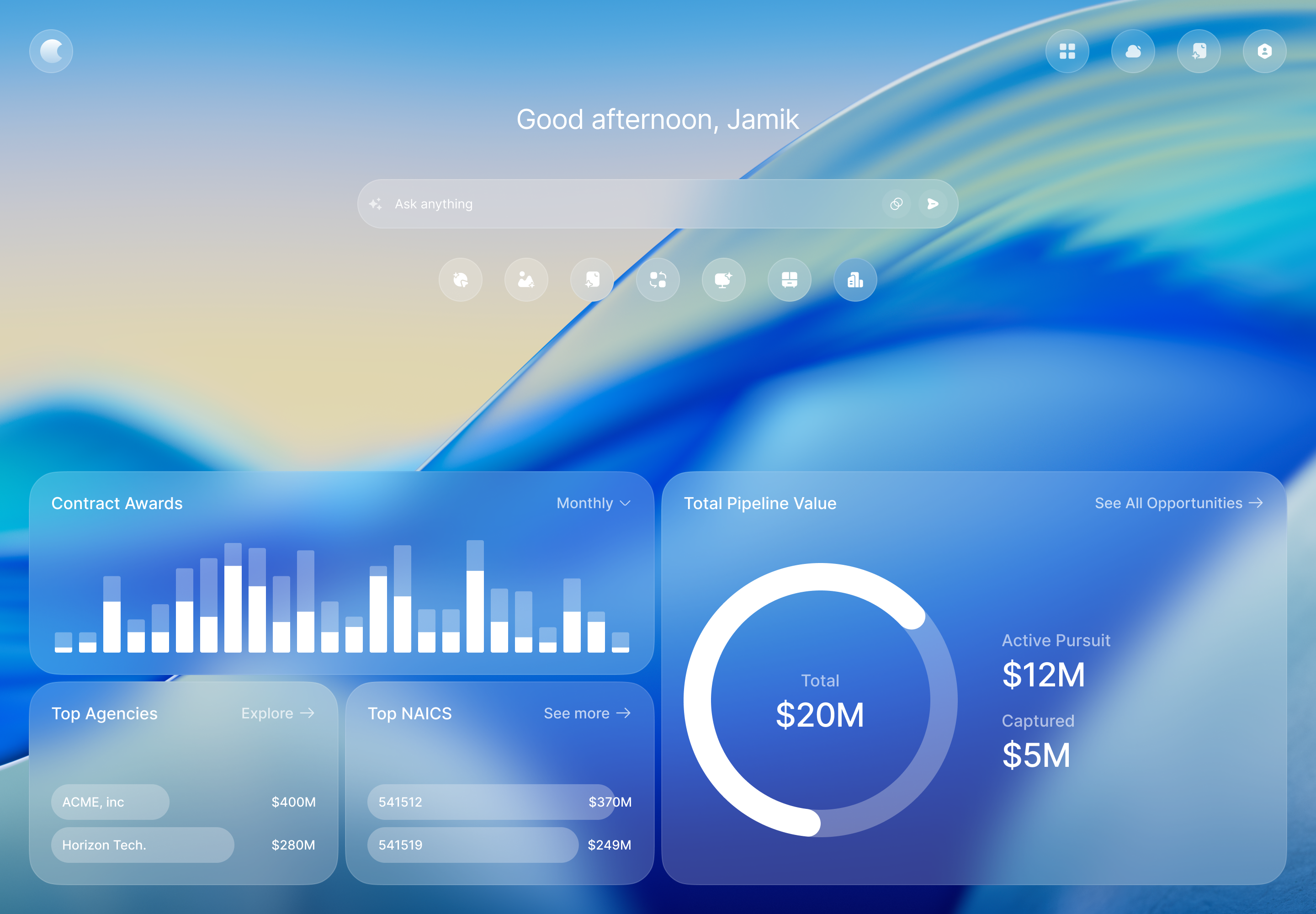glass dashboard by Jamik on Dribbble