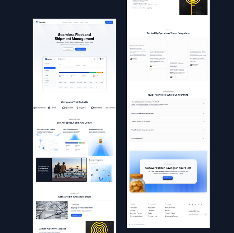 Saas Logistics Landing Page Design by Clinton Michael on Dribbble