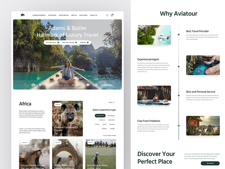 Aviatour - Modern Travel Booking Website by Fardika for Korsa on Dribbble