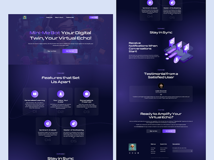 Modern Dark Website Landing Page – Sleek & Stylish UI by SD Aminul on ...