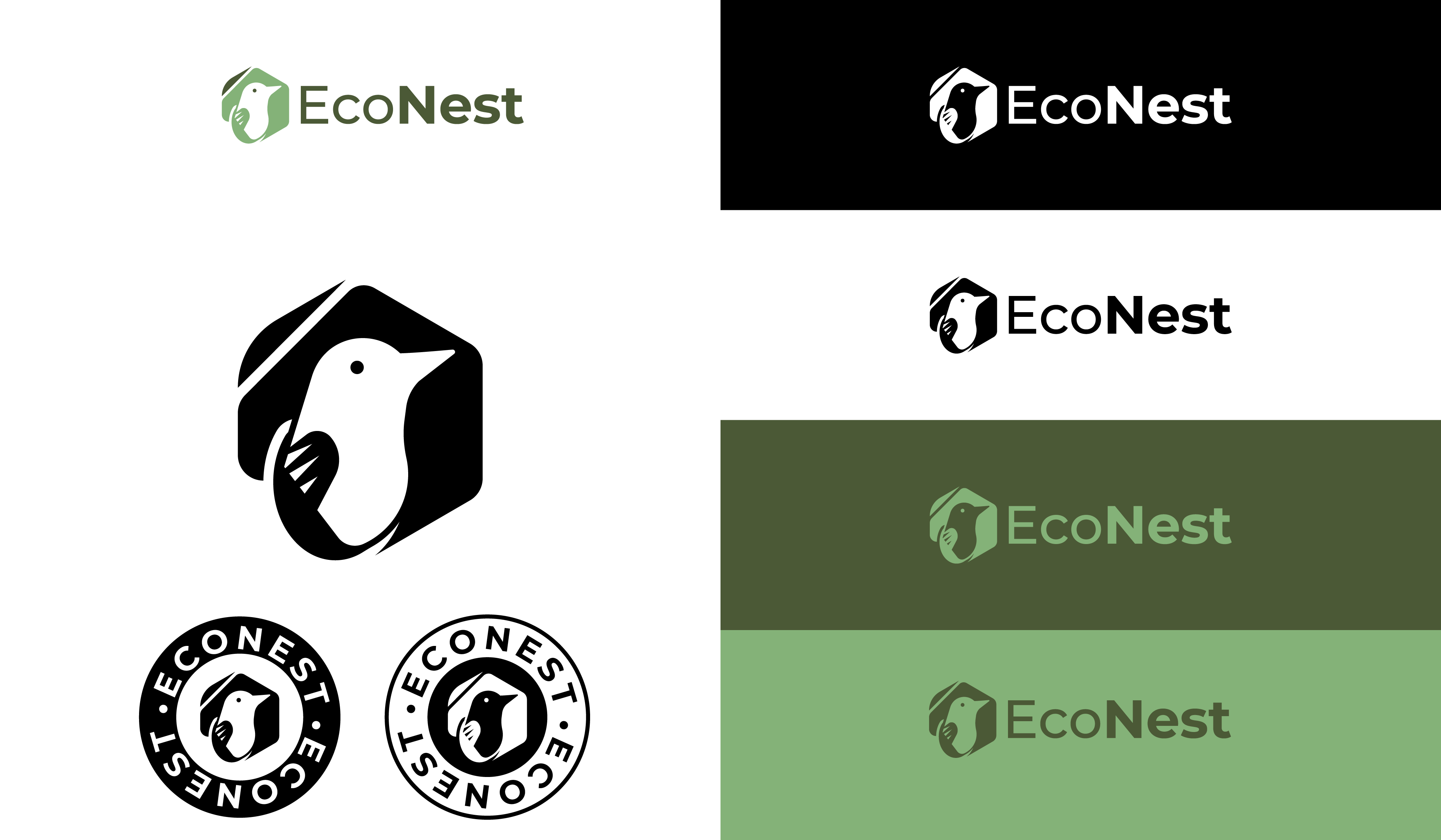 EcoNest – Sustainable Home Solutions Logo & Brand Identity by Designs ...