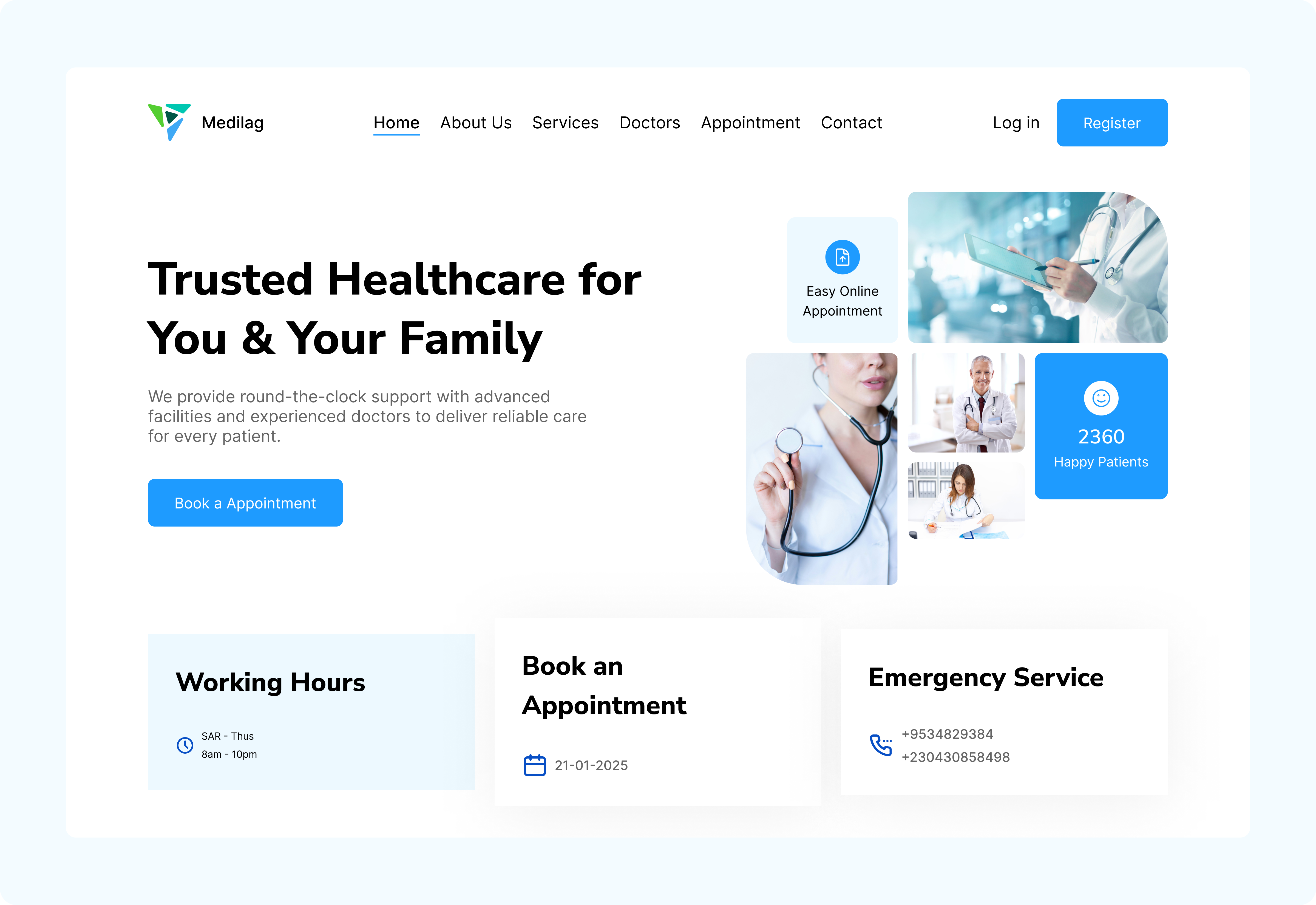 Medilag – Modern Healthcare Landing Page Hero section by Fivro Studio ...