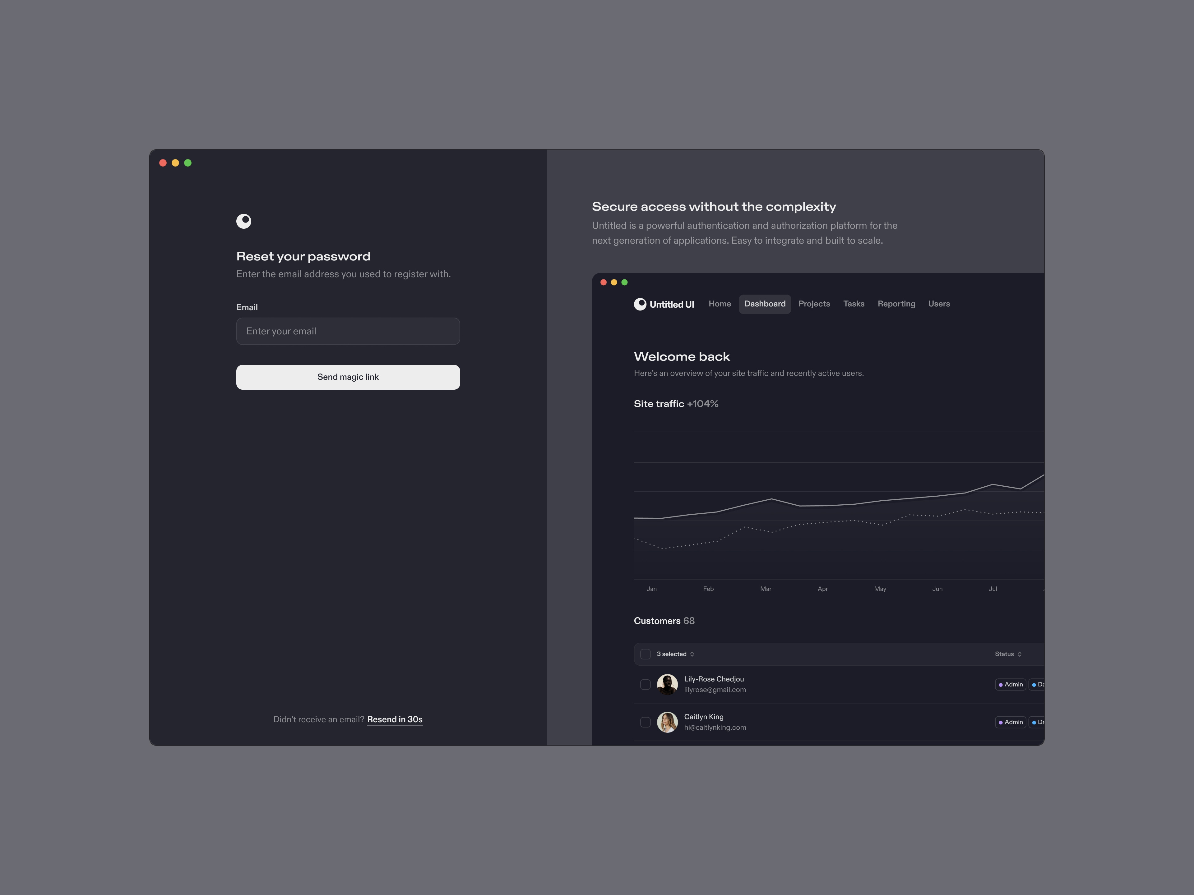 Sign in + reset password — Untitled UI by Jordan Hughes® on Dribbble