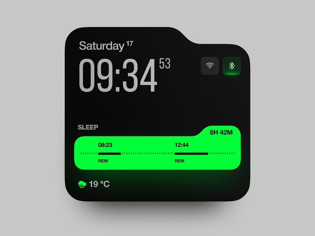IOS Widget - Dark clock by Madhur Rastogi on Dribbble