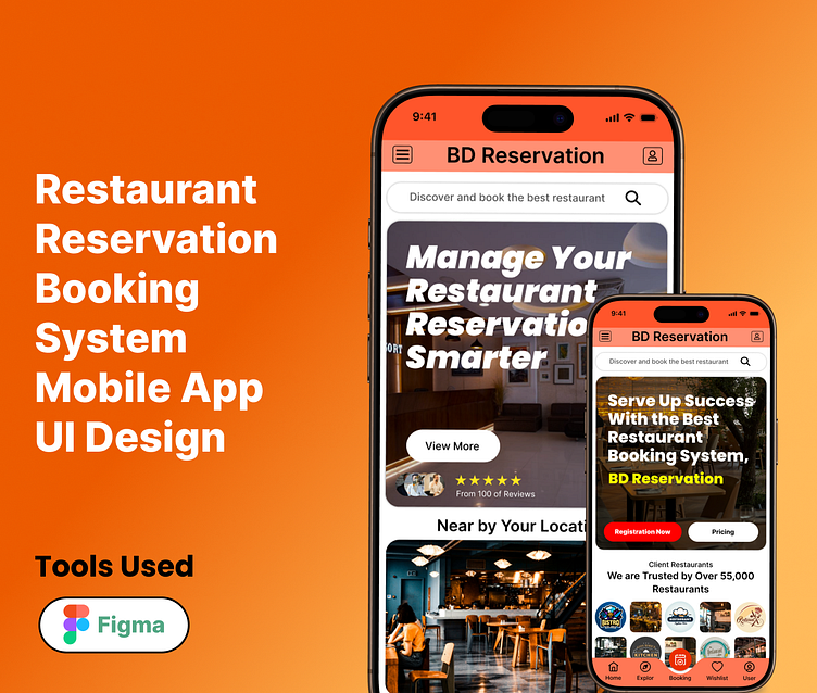 Restaurant Reservation Booking System Mobile App UI Design by Faisal ...
