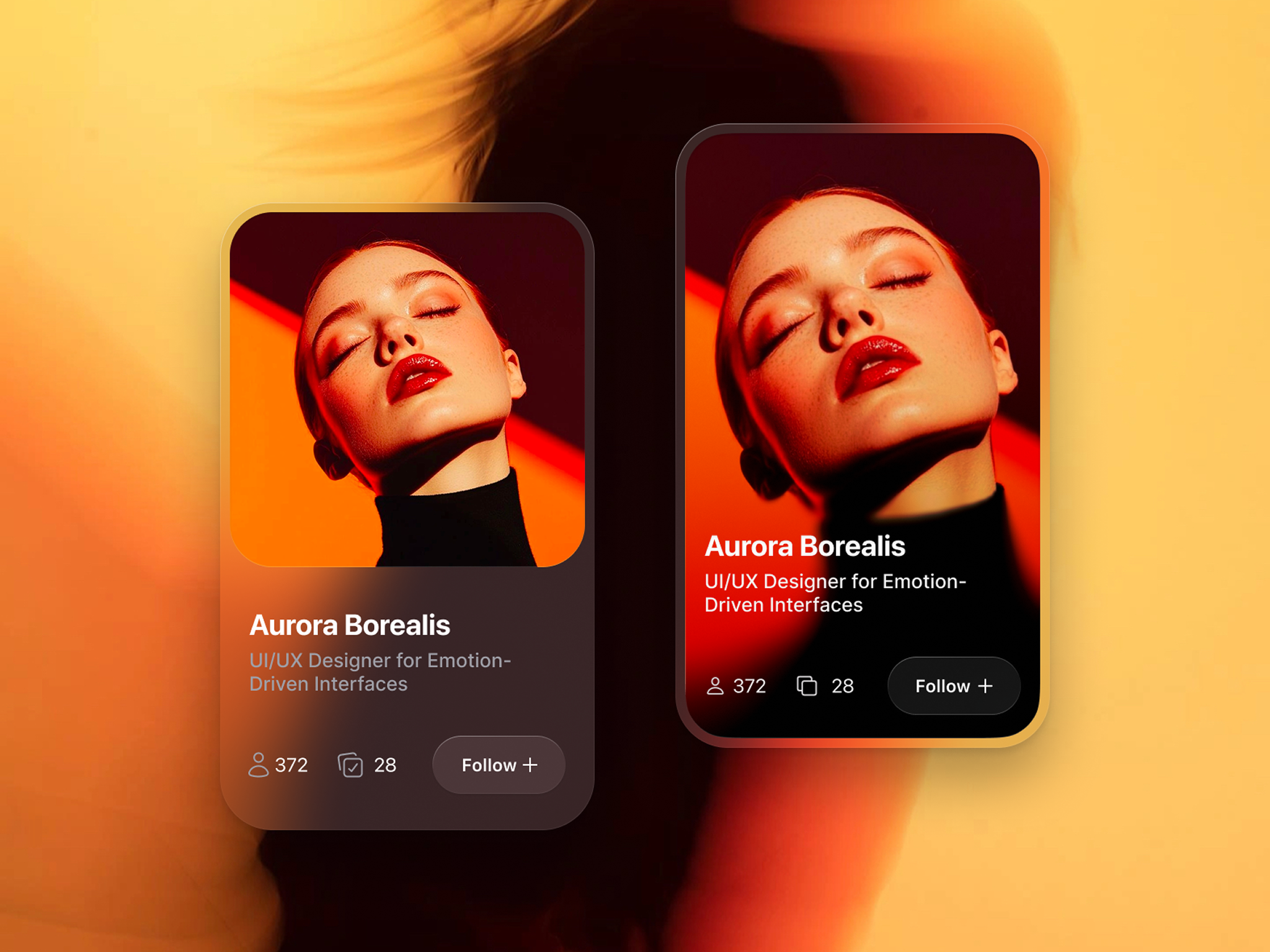 Profile Card A/B Test by Jean Rei Studio on Dribbble