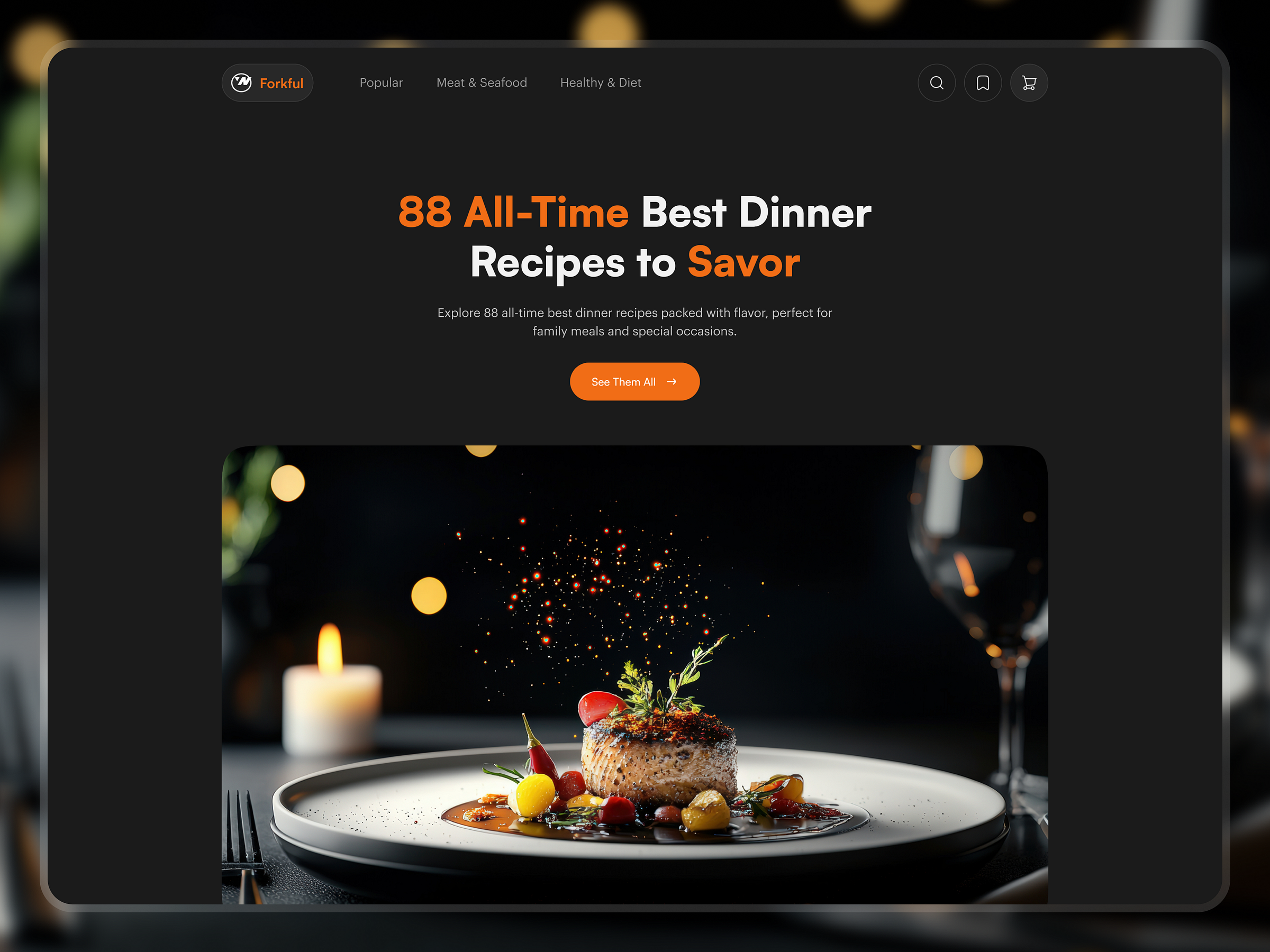 Food Website UI – Gourmet Recipe Experience by DevPixel Lab on Dribbble