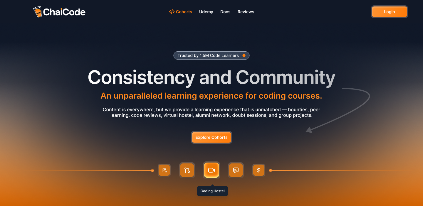Chai Code Hero Section Redesign by Abdul Aziz Masood on Dribbble