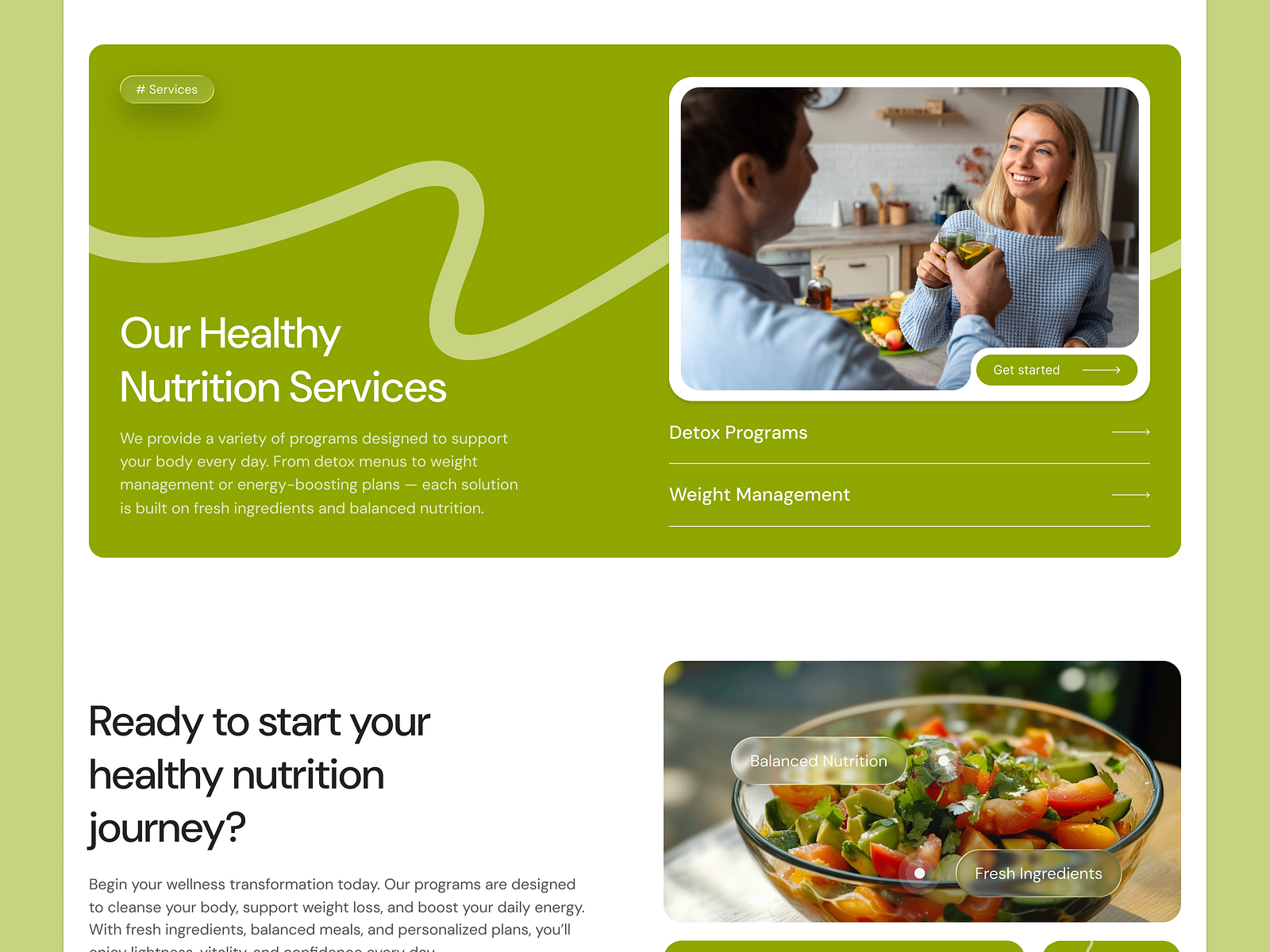 Healthy Nutrition Website 🥗 by AUA - Health & Wellness 🍀 on Dribbble
