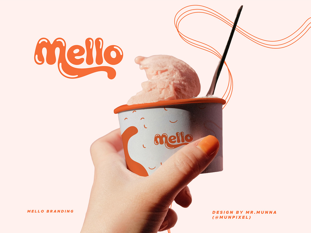 Mello Icecream/Chocolate Brand Logo And Branding. by Mr. Munna on Dribbble