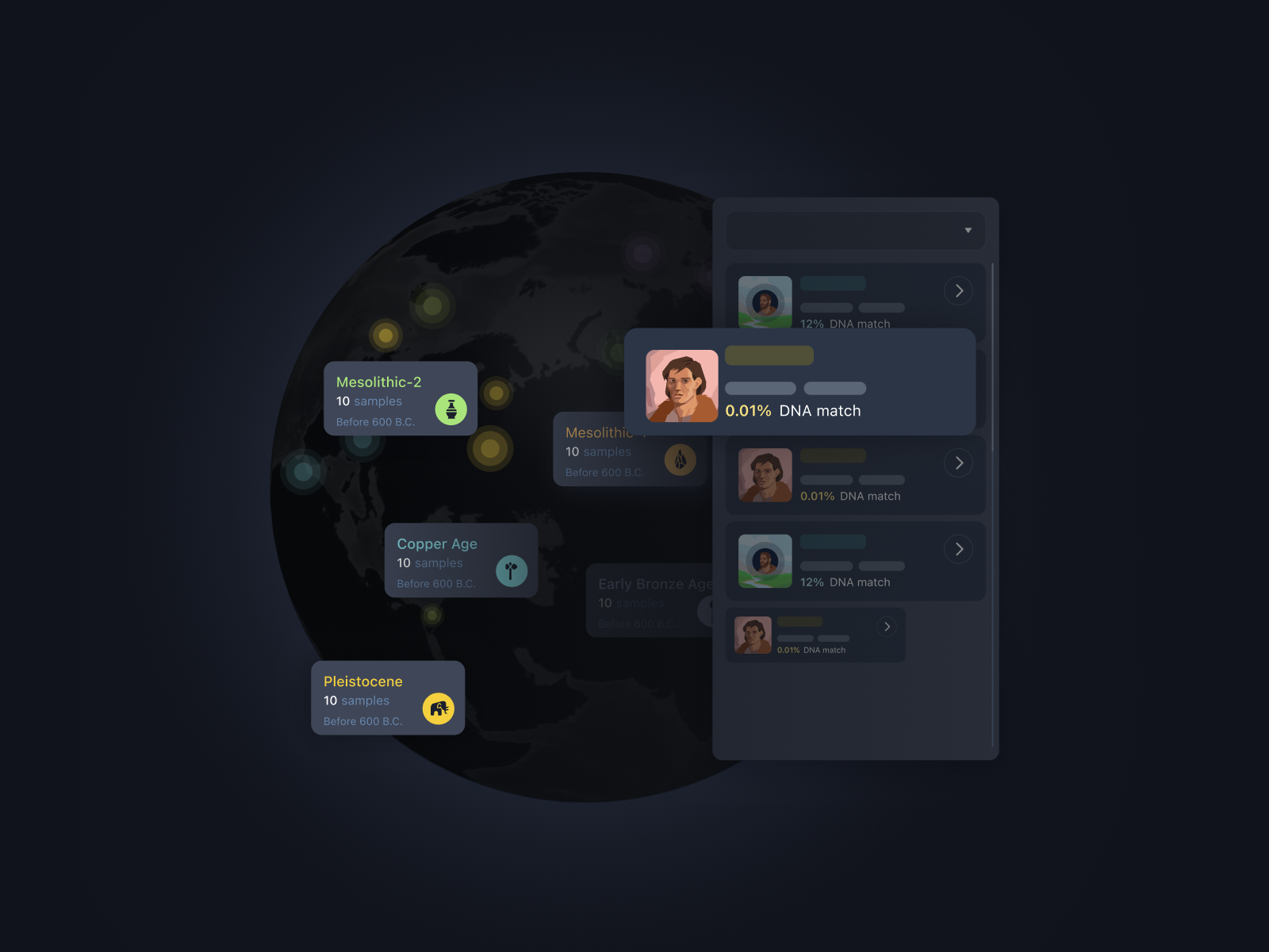 Illustration for Genomelink’s DNA Report by Stas Kulesh 🥝 on Dribbble