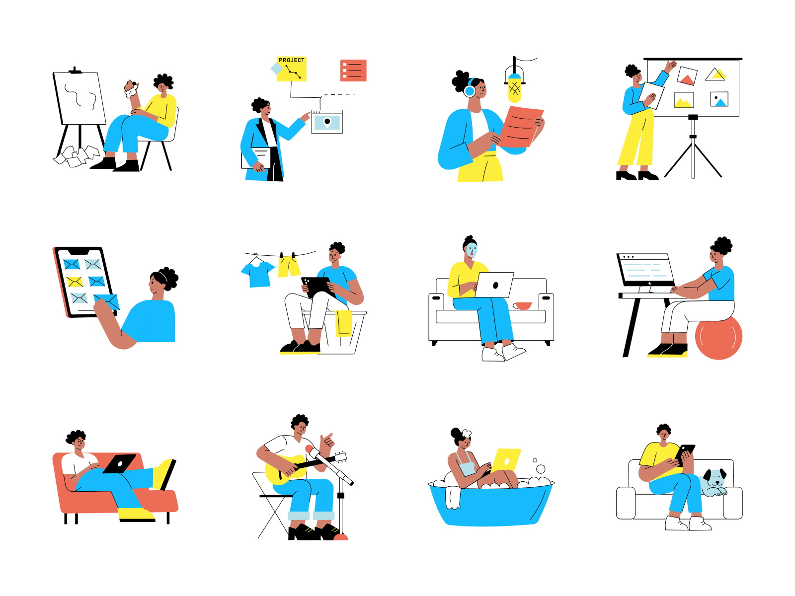 Freelancer Illustration Art Set by Craftwork on Dribbble
