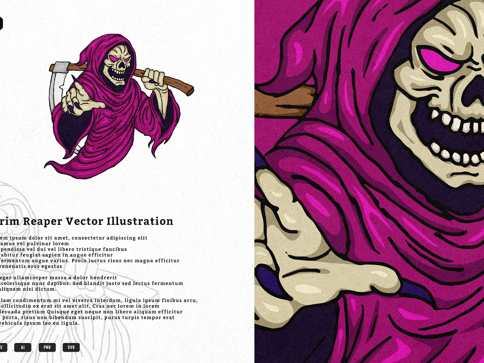 Grim Reaper Vector Illustration Skeleton Death Mascot Logo by MEANDSTUDIO on Dribbble