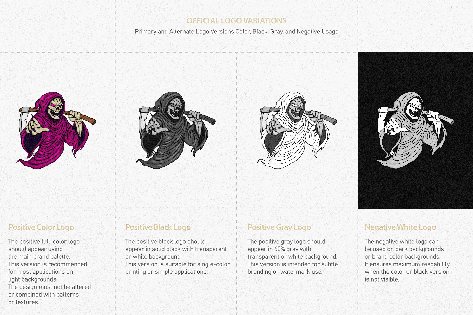 Grim Reaper Vector Illustration Skeleton Death Mascot Logo by MEANDSTUDIO on Dribbble