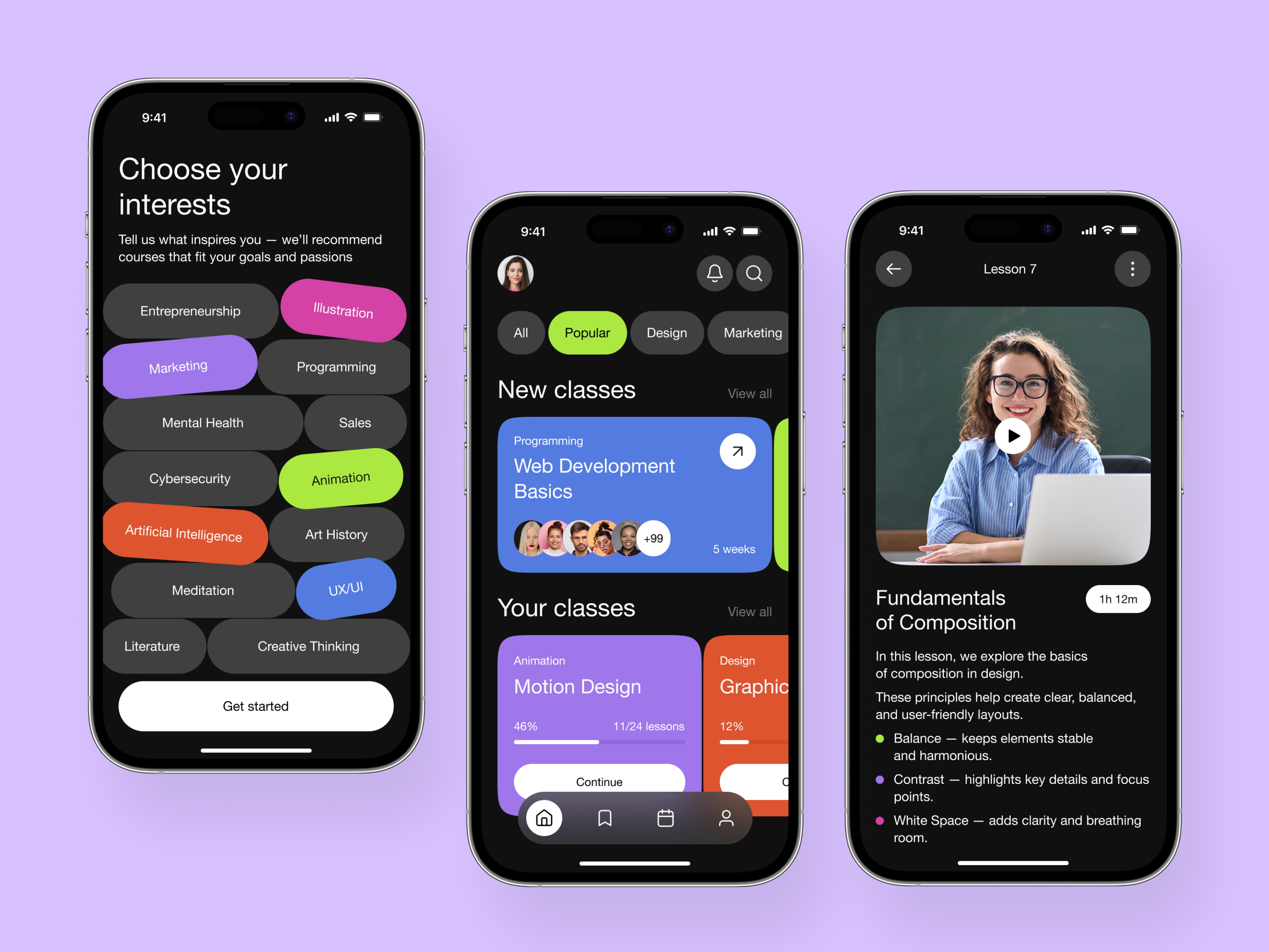 Online Course Mobile App Interface by Ronas IT | UI/UX Team on Dribbble