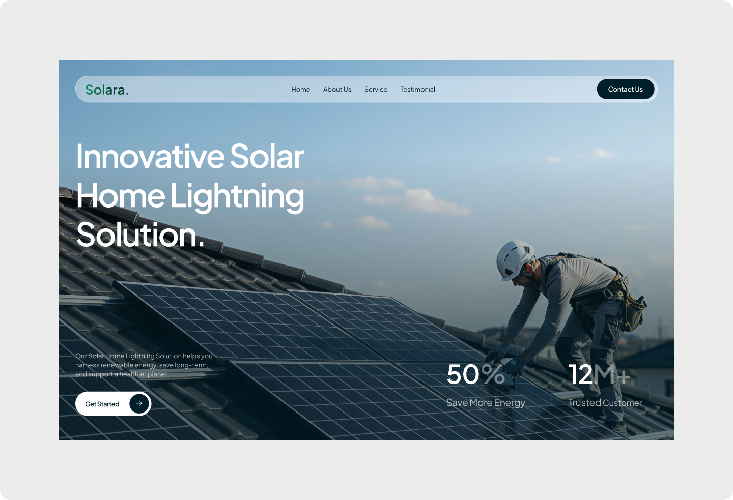 Solara - Solar Panel Website by JAYYID JIDAN on Dribbble