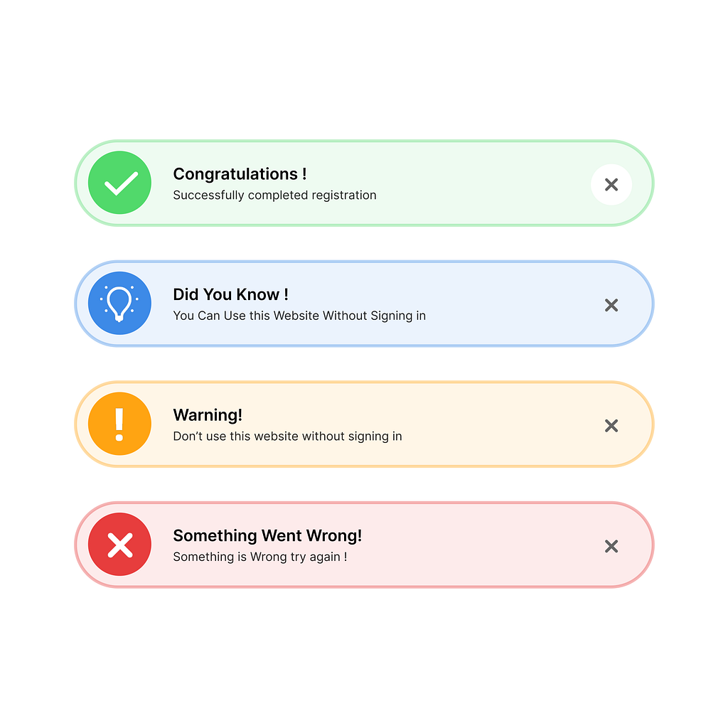 Flash Message UI – Success, Info, Warning & Error by Alfred Joe Devasia ...