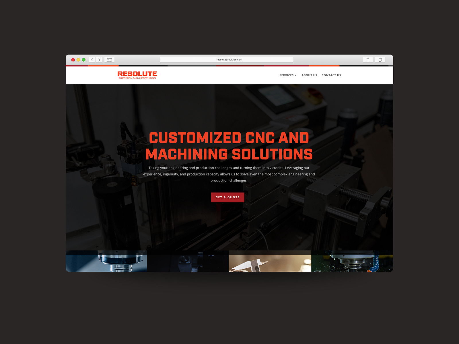 Resolute Precision Manufacturing Website - Digital Wolf Agency by Tony ...