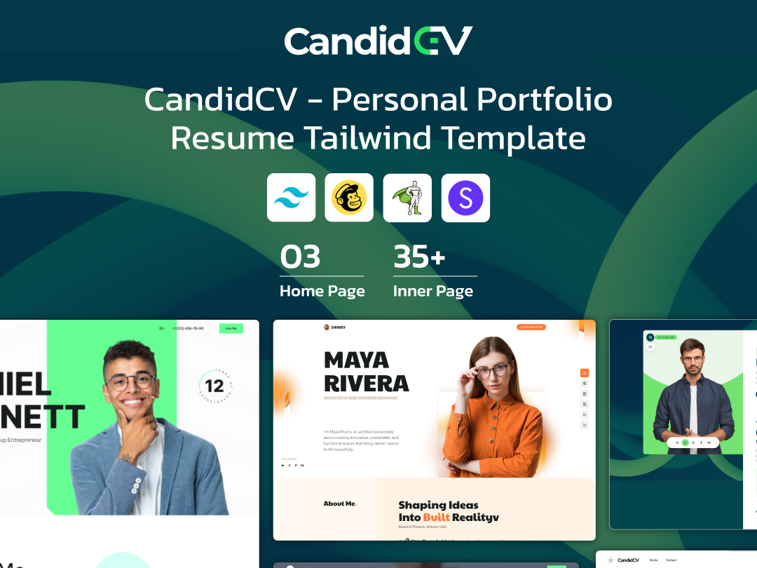 CandidCV - Personal Portfolio CV & Resume Tailwind Template by Rahul ...