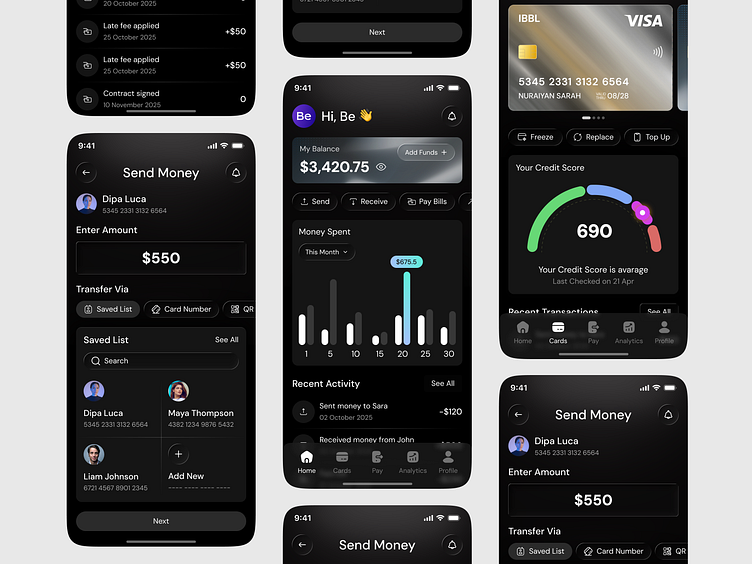 Smart Wallet App – Modern Fintech Mobile UI Design by ilias miah Hire ...