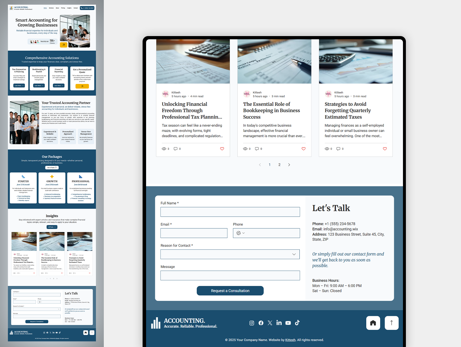 Bookkeeper & Accounting Wix Studio Website Template by Kitteeh on Dribbble