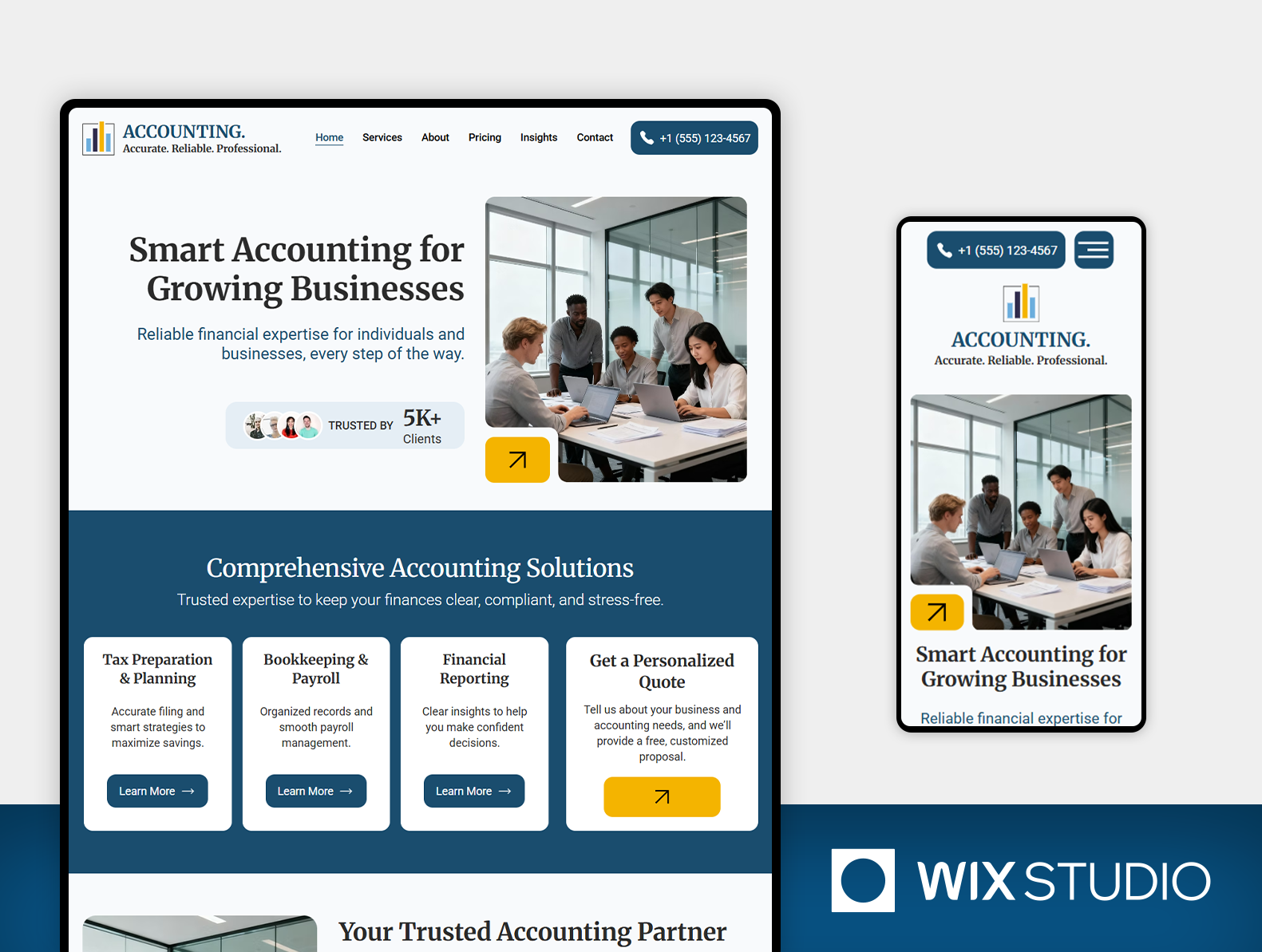 Bookkeeper & Accounting Wix Studio Website Template by Kitteeh on Dribbble