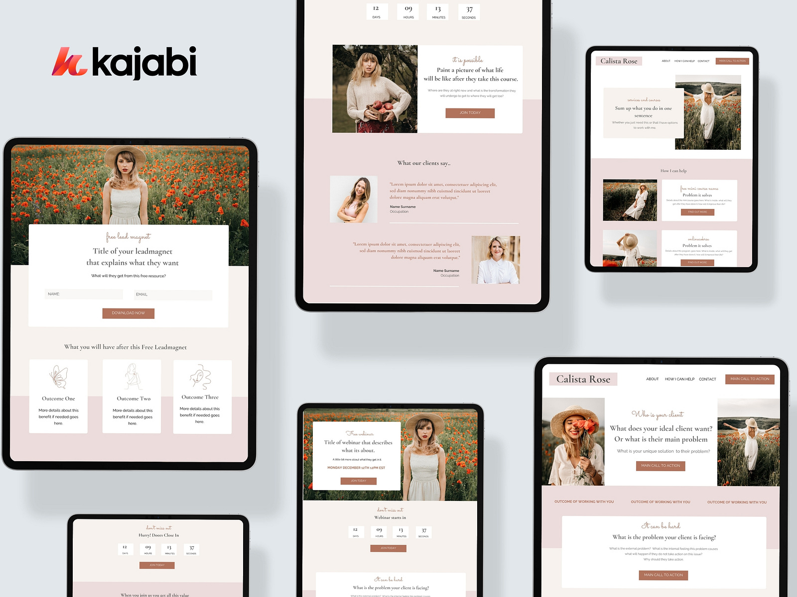 Calista - Kajabi template design by Caron Stace-Railly on Dribbble