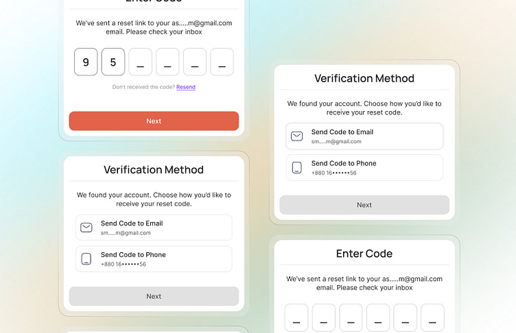 Forget & Reset Password Flow by Qmona on Dribbble
