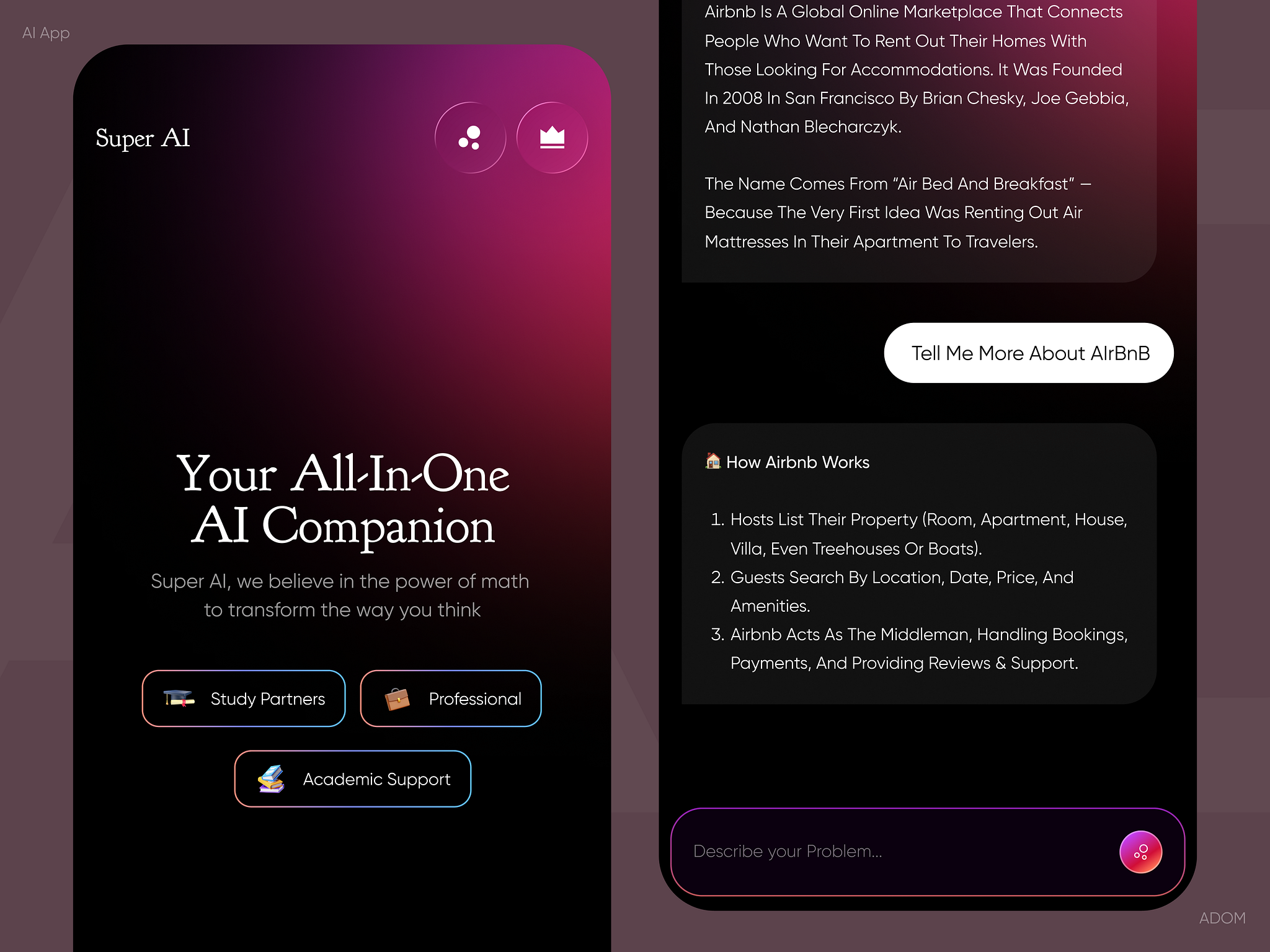 AI App Design by Adom on Dribbble