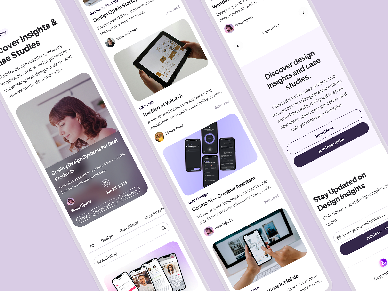 Responsive Blog App UI Design by Buse Uğurlu on Dribbble