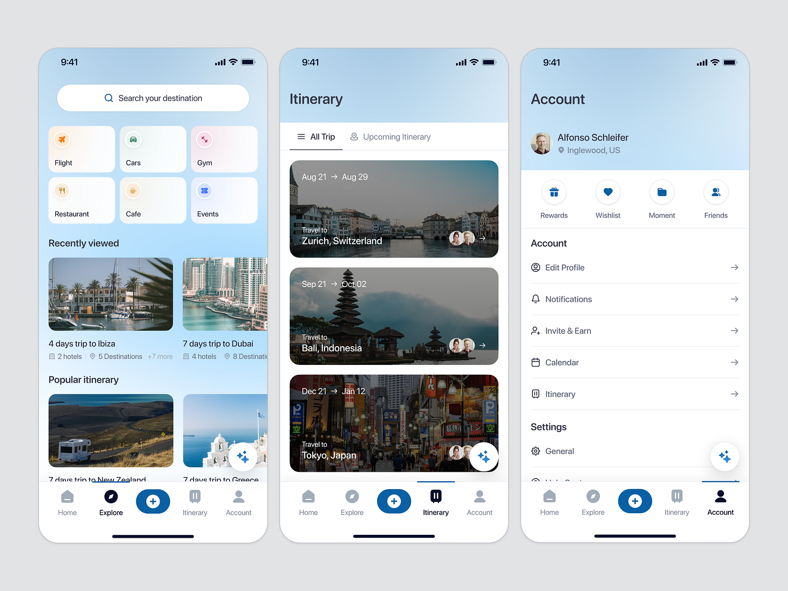 Travel Planner Mobile App: Explore, Itinerary & Account by Keitoto on ...